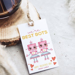 Girl Robot Valentine Card Template, Kids Valentine Printable, Girl Best ...