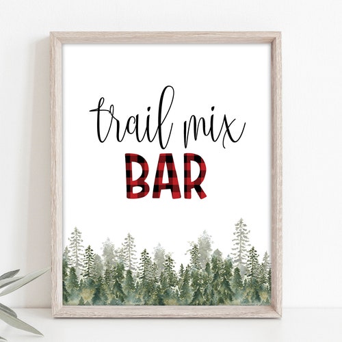Trail Mix Bar Table Sign // Woodland Baby Shower Bear - Etsy