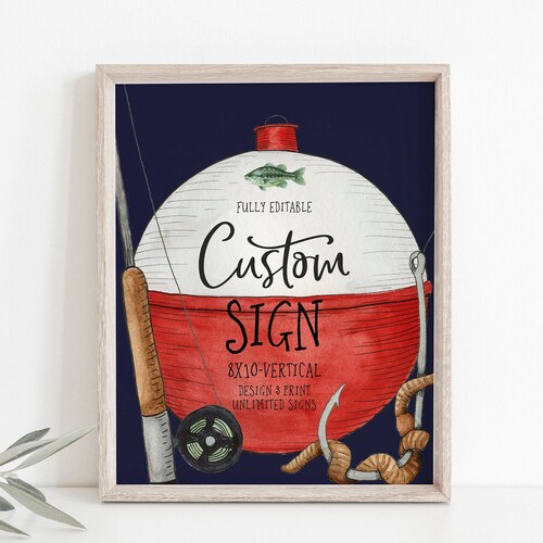 Fishing 8x10 Custom Sign Sign Template O-fish-al Birthday - Etsy