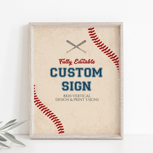 Vintage Baseball Party Banner INSTANT DOWNLOAD Editable & | Etsy