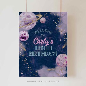 Editable Space Birthday Welcome Sign Template, Out of This World ...