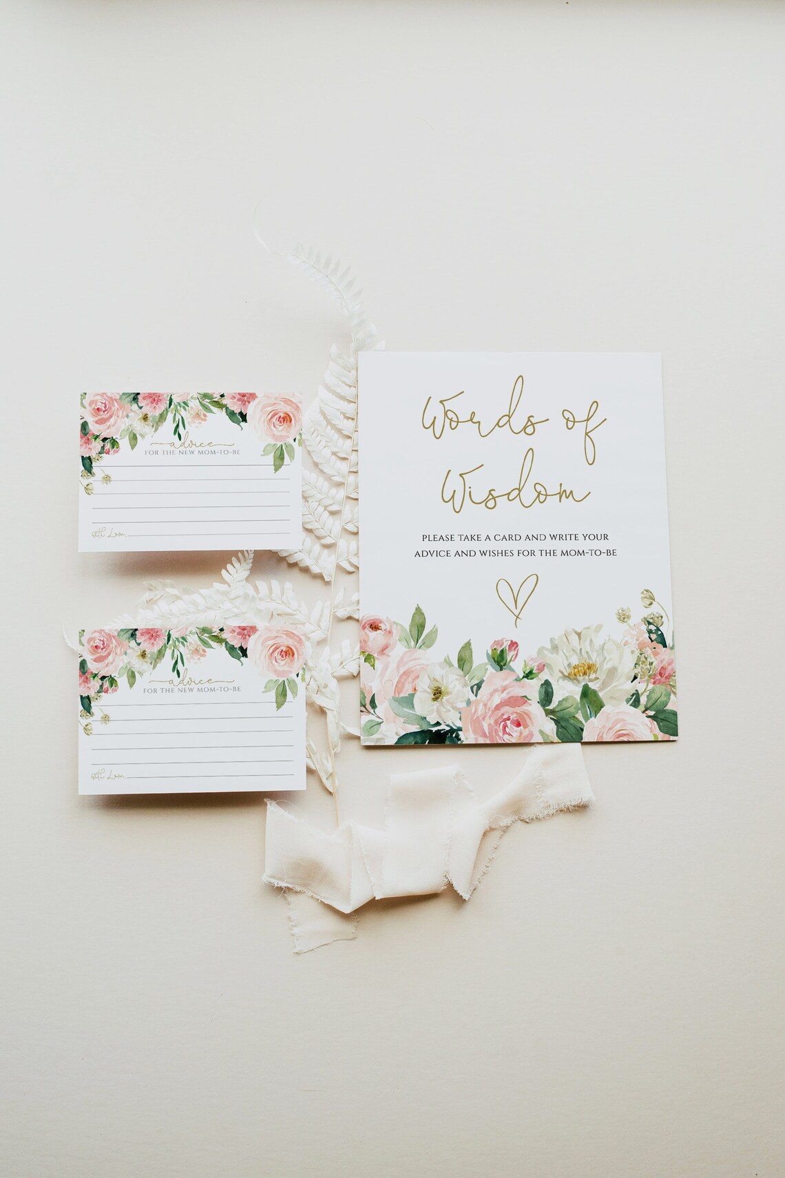 Words of Wisdom Sign and Note Cards Advice for the Mom-to-be - Etsy