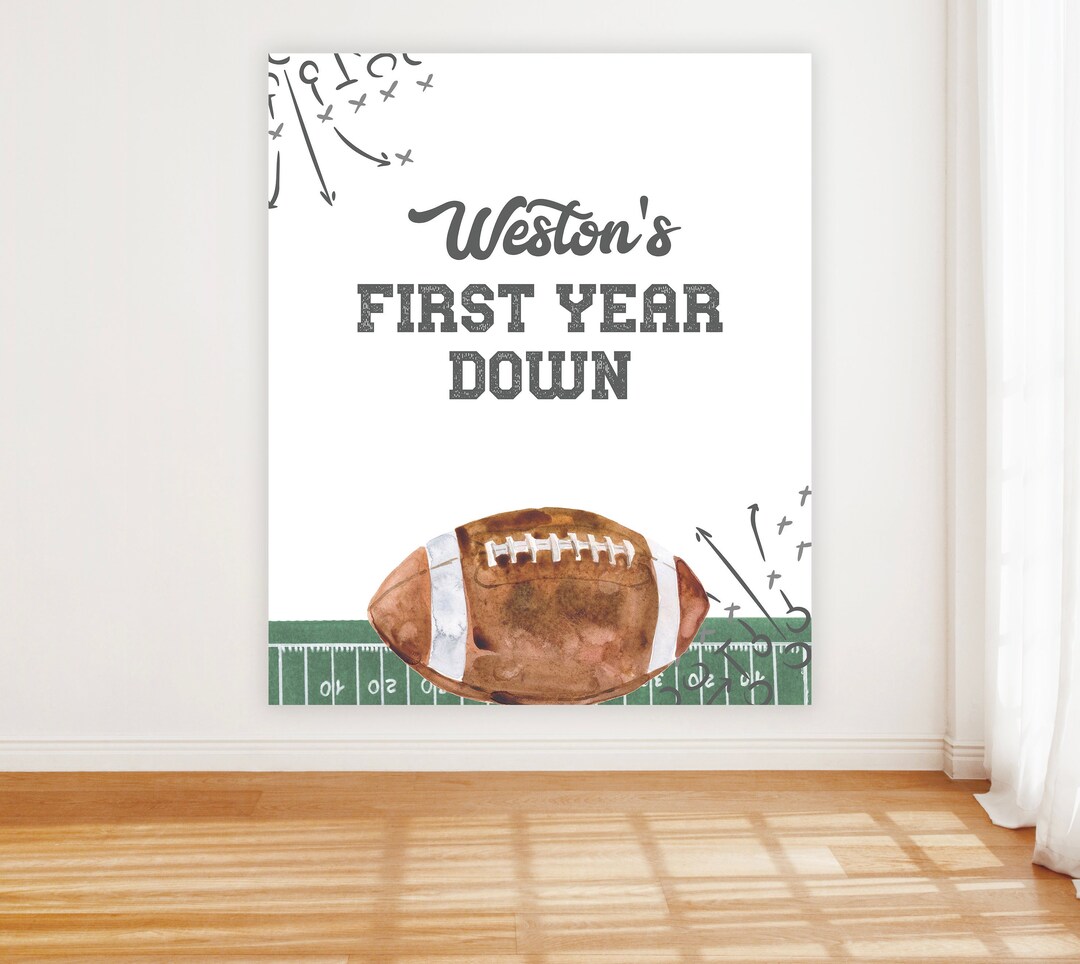 Editable Birthday Backdrop Banner, First Year Down Birthday Boy ...