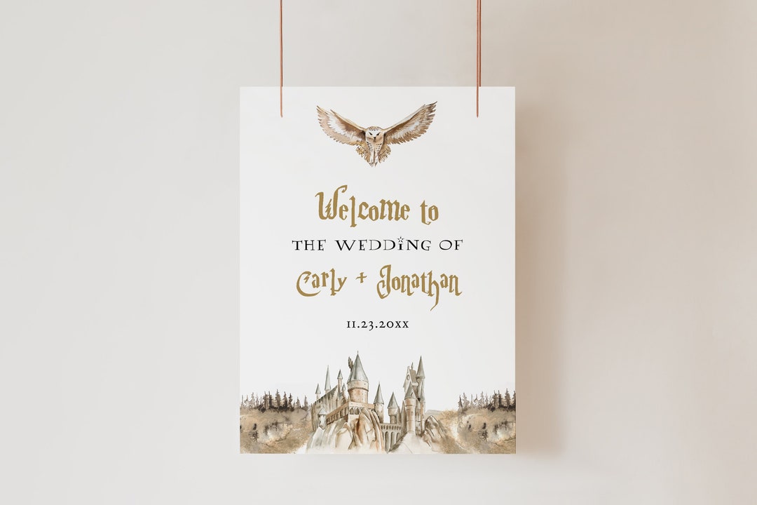 Wizard Wedding Welcome Sign, Magical Wedding Welcome Poster Template ...