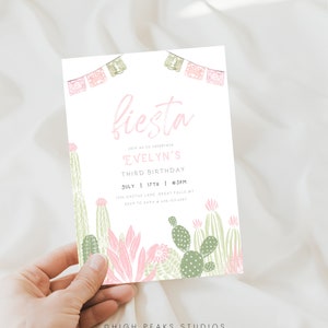 Editable Cactus Fiesta Birthday Invitation, Mexican No Time to 'siesta ...