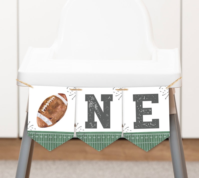High Chair Banner Template,football First Birthday High Chair Pennant ...