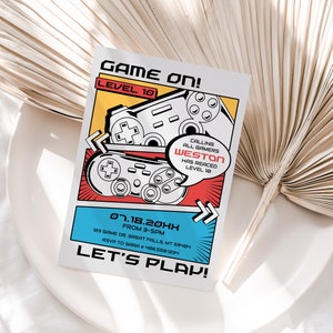 Video Game Birthday Invitation Printable,gamer Birthday Invite,gaming ...