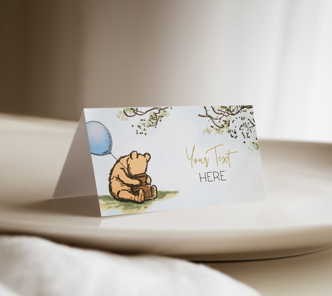 Editable Food Tent Template,flat Food Label Card,classic Winnie the ...