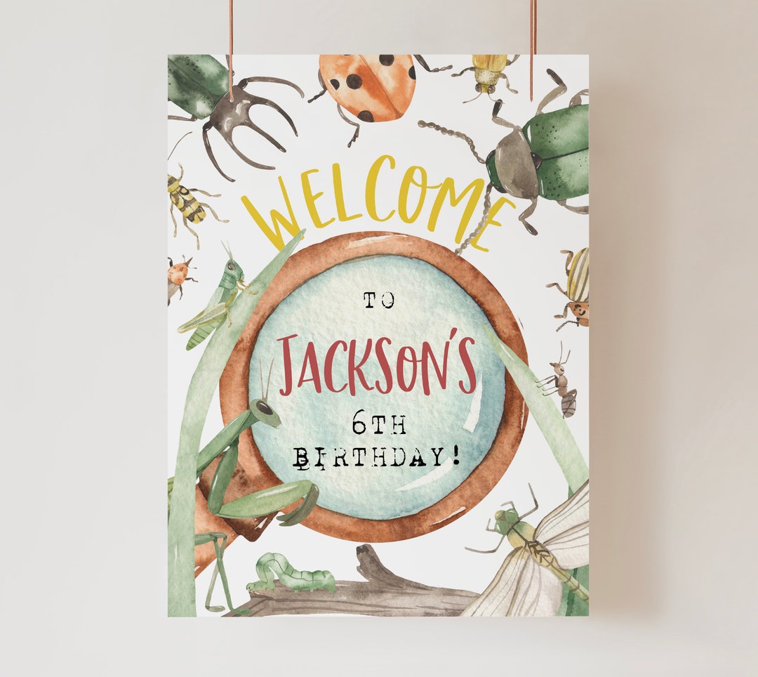 Bug Birthday Welcome Sign, Insect Party Decor (digital Download) - Etsy