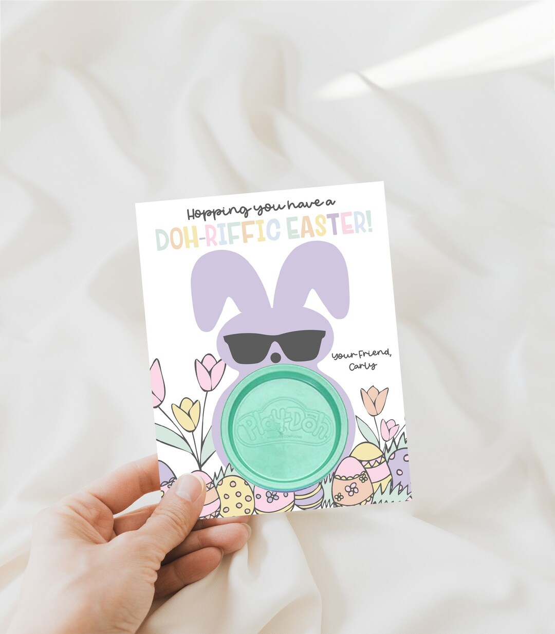Editable Play Doh Easter Gift Tag Printable Template, Pastel Spring ...