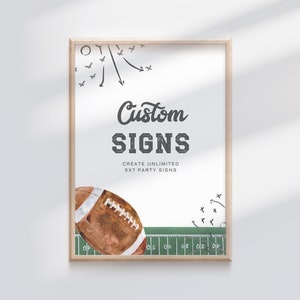 5x7 Custom Sign, It's Game Time, Game On, Football Birthday Signage ...