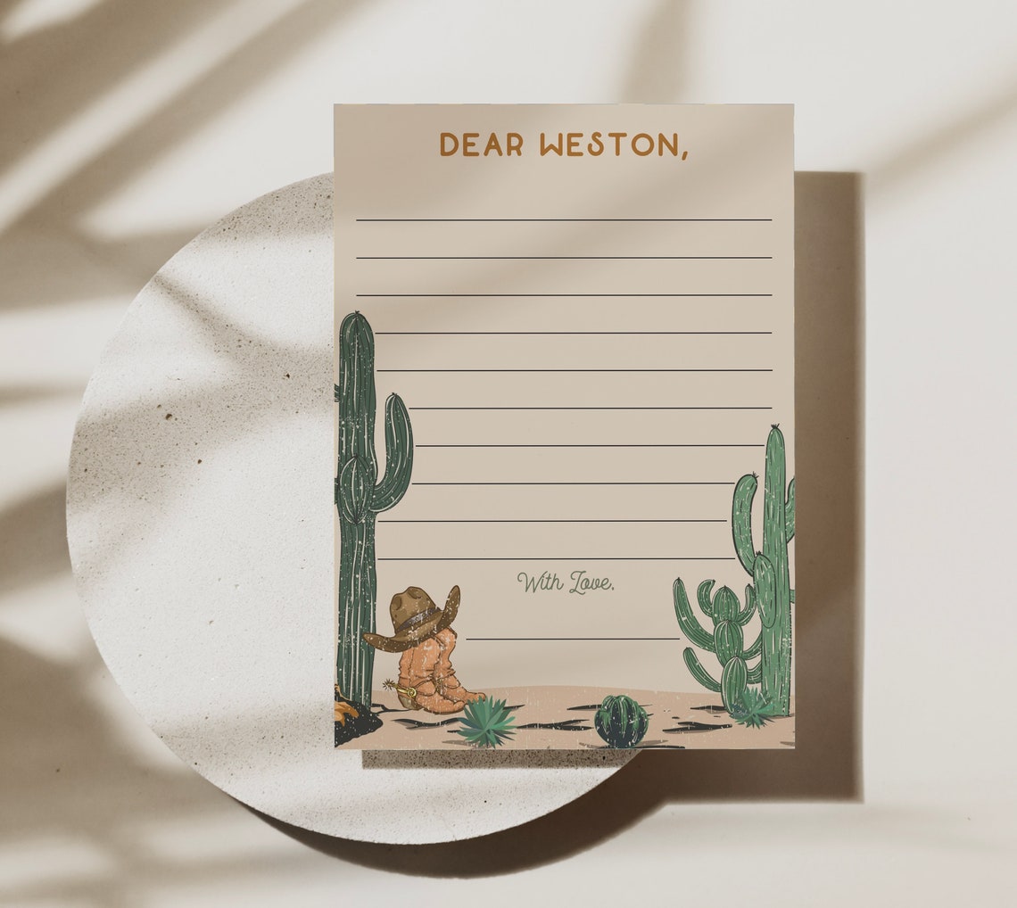 Western Birthday Time Capsule Sign and Note Card Printables, How the ...