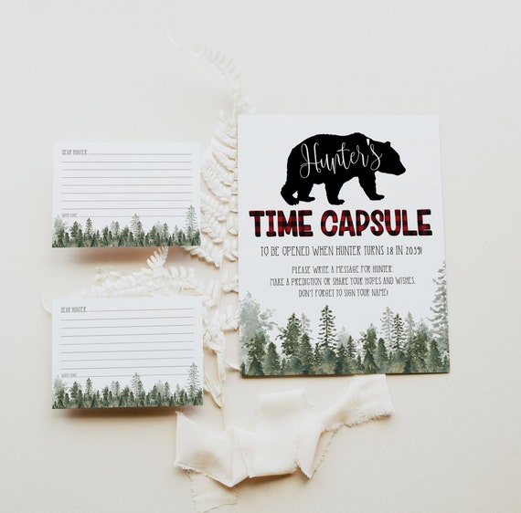 Party Décor Party Supplies Woodland Boy Birthday Wishes A01 EDITABLE ...