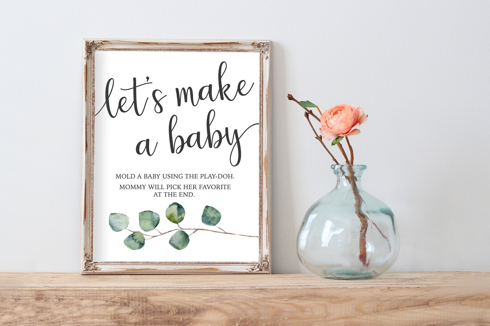 Let's Make a Baby Printable Game Eucalyptus Baby Shower | Etsy