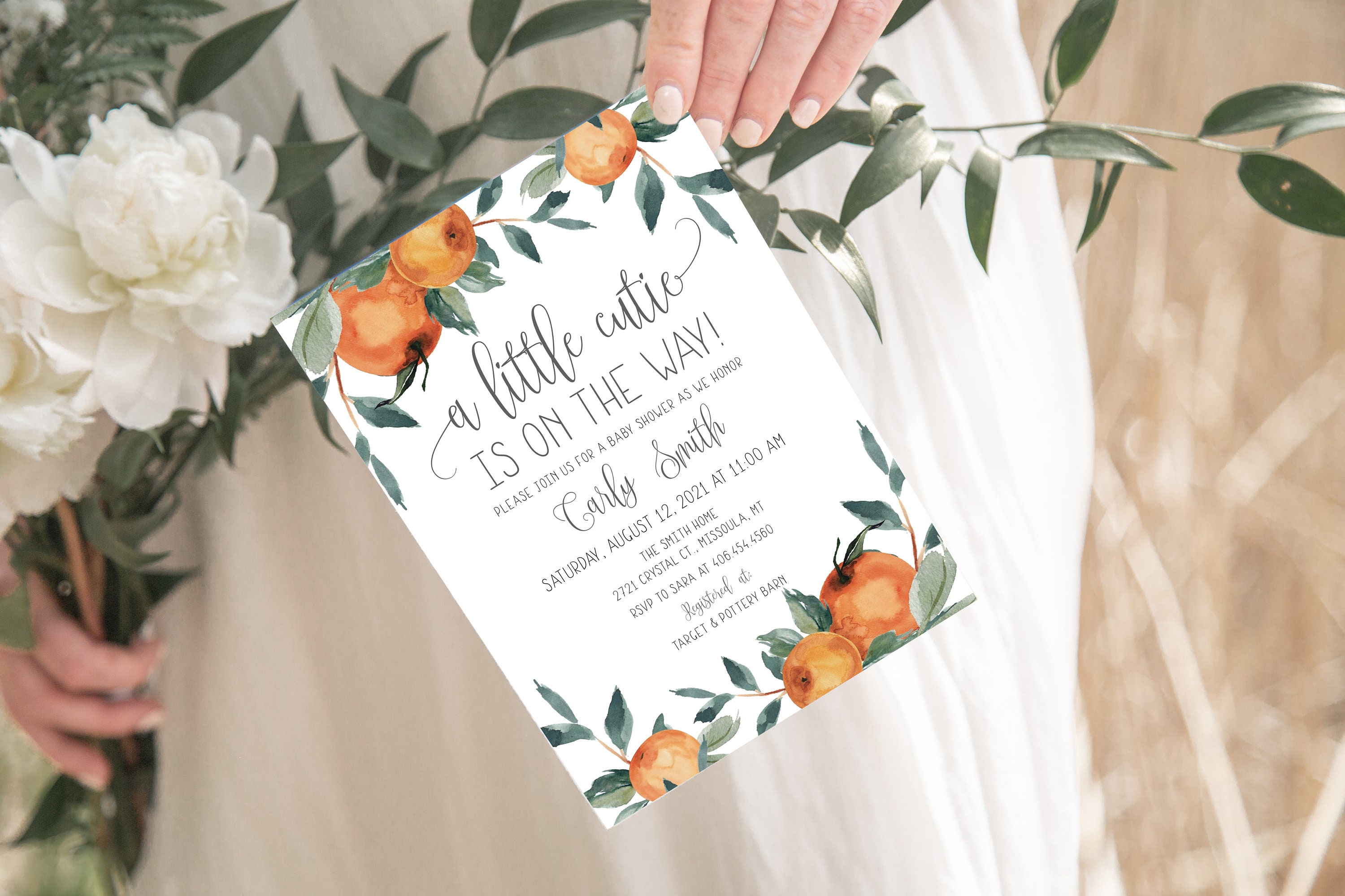 Citrus Baby Shower Invitation Template A Little Cutie is on - Etsy