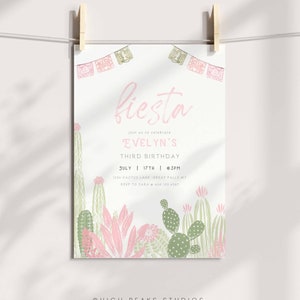 Editable Cactus Fiesta Birthday Invitation, Mexican No Time to 'siesta ...