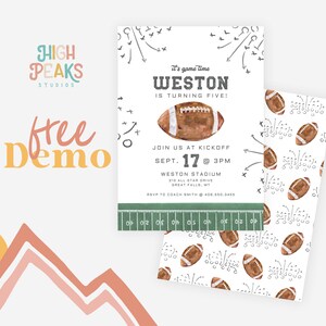 Football Birthday Invitation, It's Game Time, Game On, Football Invite ...