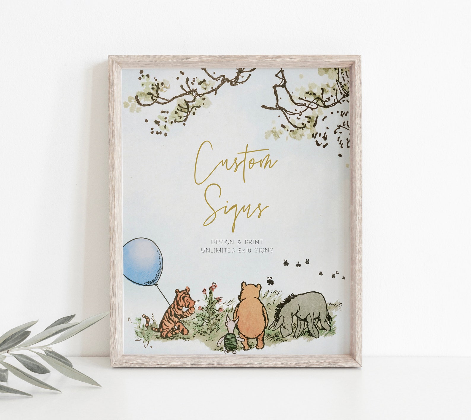 8x10 Custom Signage Classic Winnie the Pooh Boy Winnie the - Etsy