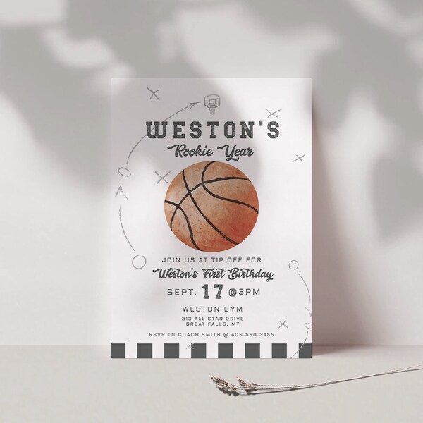 Basketball Birthday Invitations - Etsy