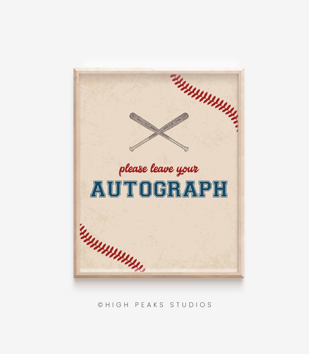Autograph My Ball Sign, Please Leave Your Autograph, Baseball Party ...