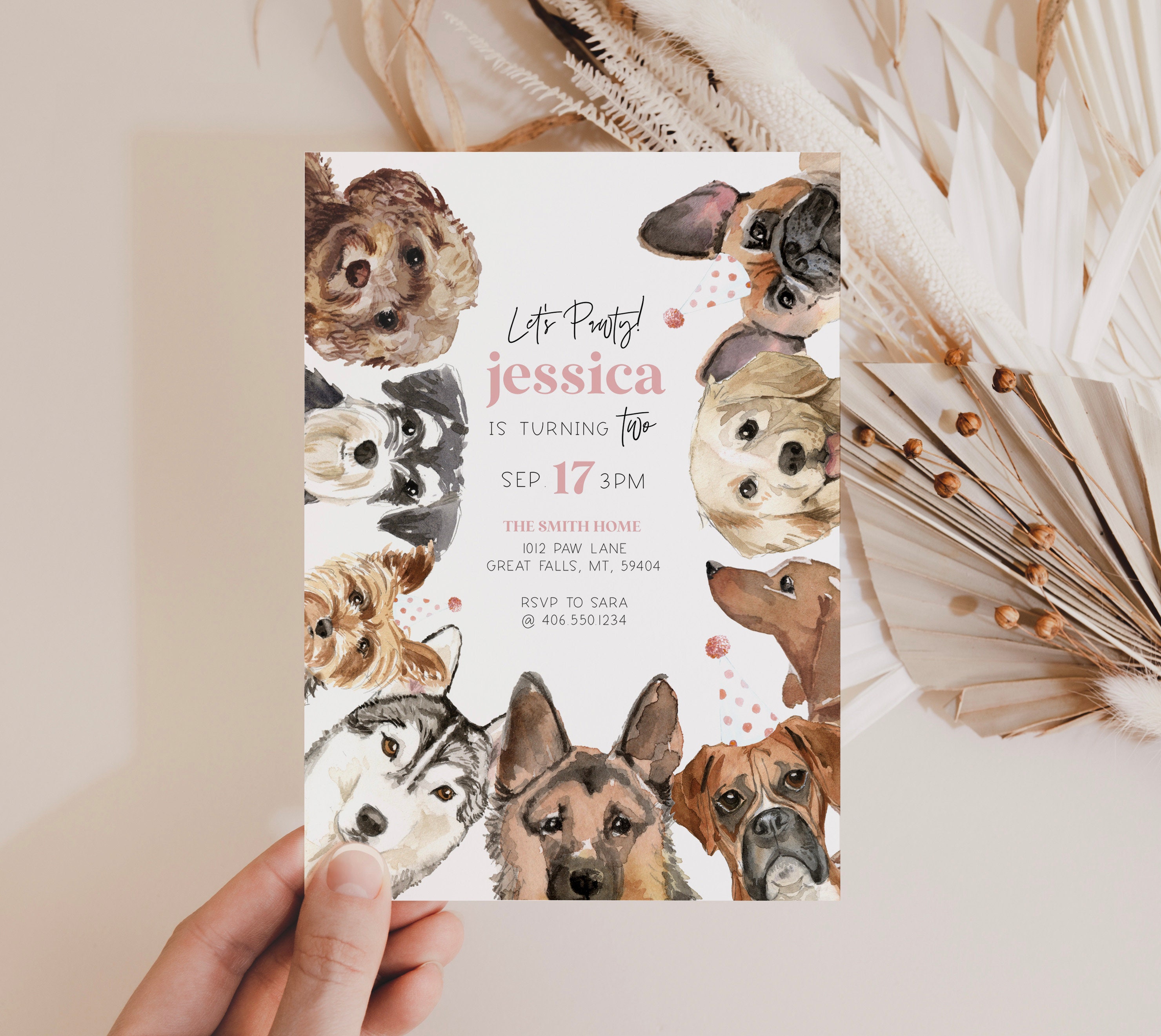 Dog Painting Party Invitation Template