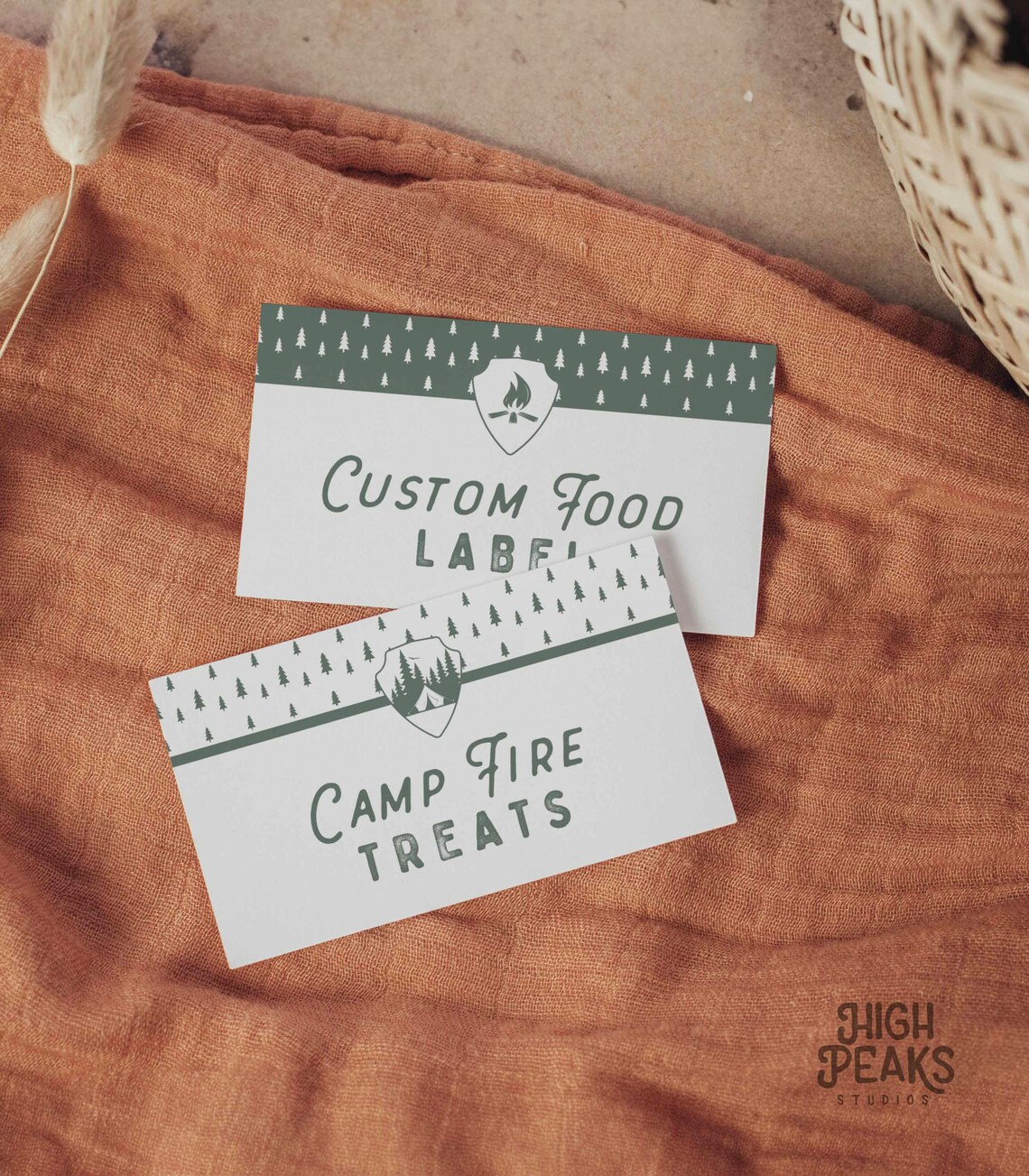 Editable Camping Party Food Label Printables, Camp Food Tents, Vintage ...