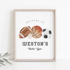 Sports Birthday Welcome Sign Printable, Edit All Text to Use for Any ...
