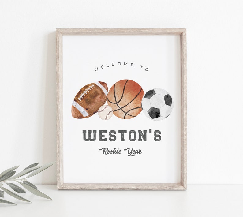Sports Birthday Welcome Sign Printable Edit All Text to Use - Etsy