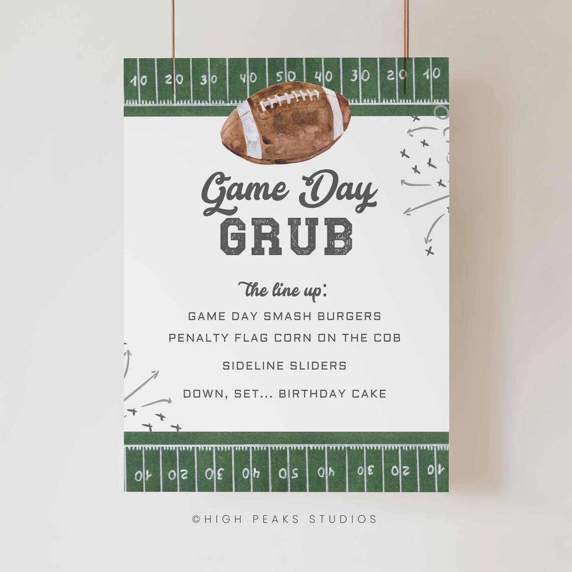 Editable Football Party Menu, Game Day Grub, Food Lineup, It's Game ...