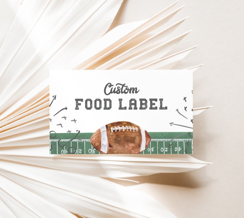 Editable Food Tent Templateflat Food Label Cardfootball - Etsy