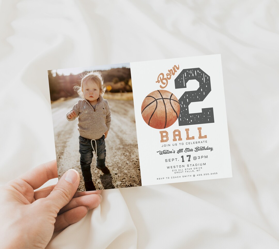 Second Birthday Invitation Printable Boy Born Two Ball Sport - Etsy