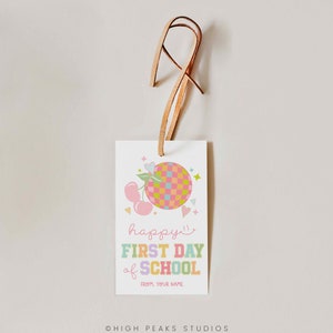 Happy First Day of School Patch Letter Gift Tag, Preppy Era's Teacher ...
