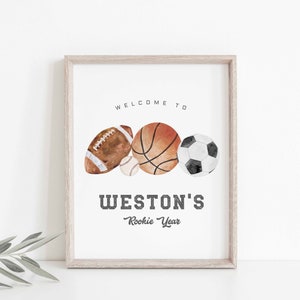 Sports Birthday Welcome Sign Printable, Edit All Text to Use for Any ...