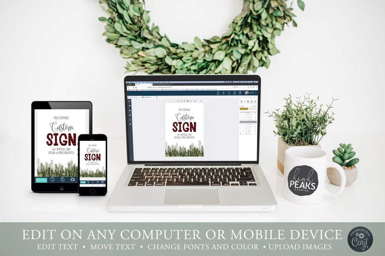 5x7 Custom Sign Template Printable Lumberjack Editable Custom - Etsy