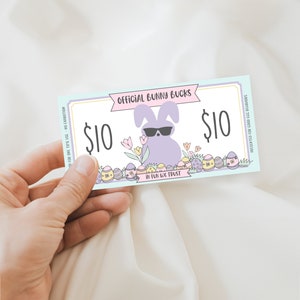 Easter Bunny Bucks Printable, Play Money Template, Egg-cellent Behavior ...