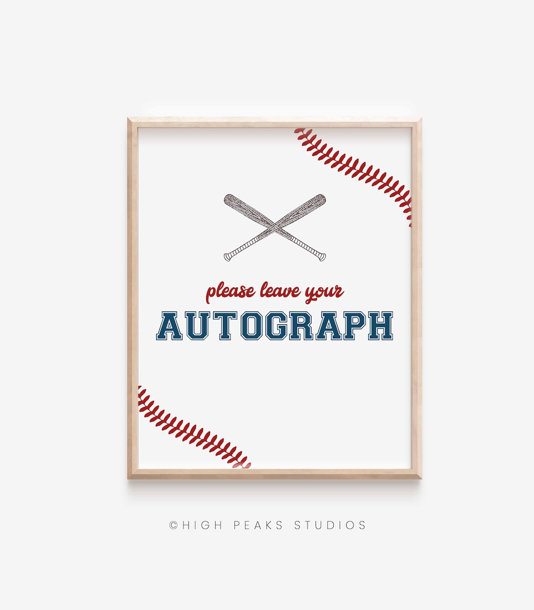 Autograph My Ball Sign, Please Leave Your Autograph, Baseball Party ...