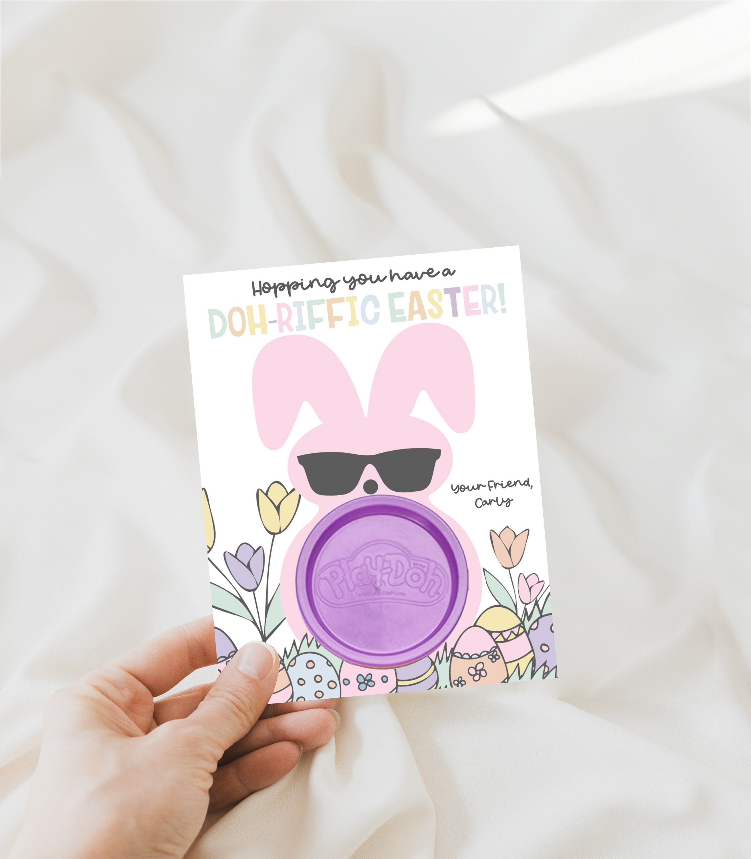 Editable Play Dough Easter Gift Tag Printable Template, Pastel Spring ...