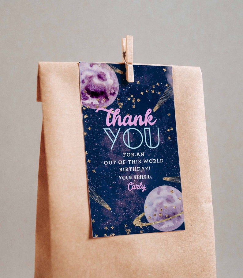 Editable Space Favor Tag Printable Template, Out of This World Birthday ...