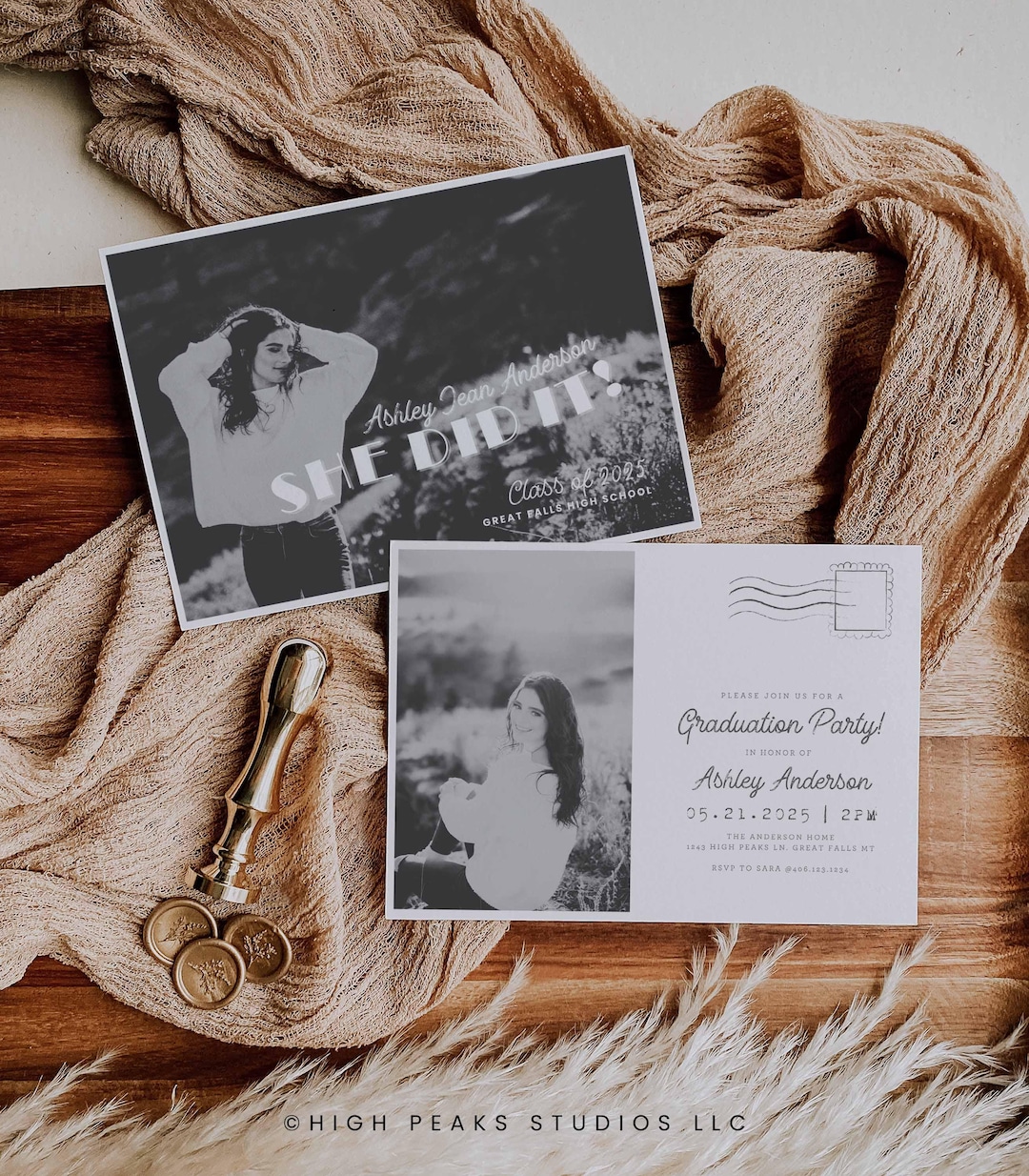 Vintage Postcard Inspired Graduation Party Invitation, Graduate Card ...