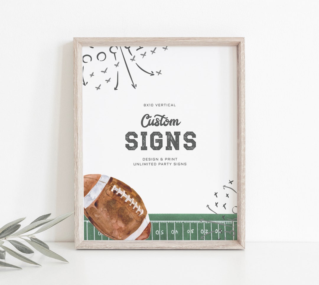 8x10 Custom Sign It's Game Time Game On Football - Etsy