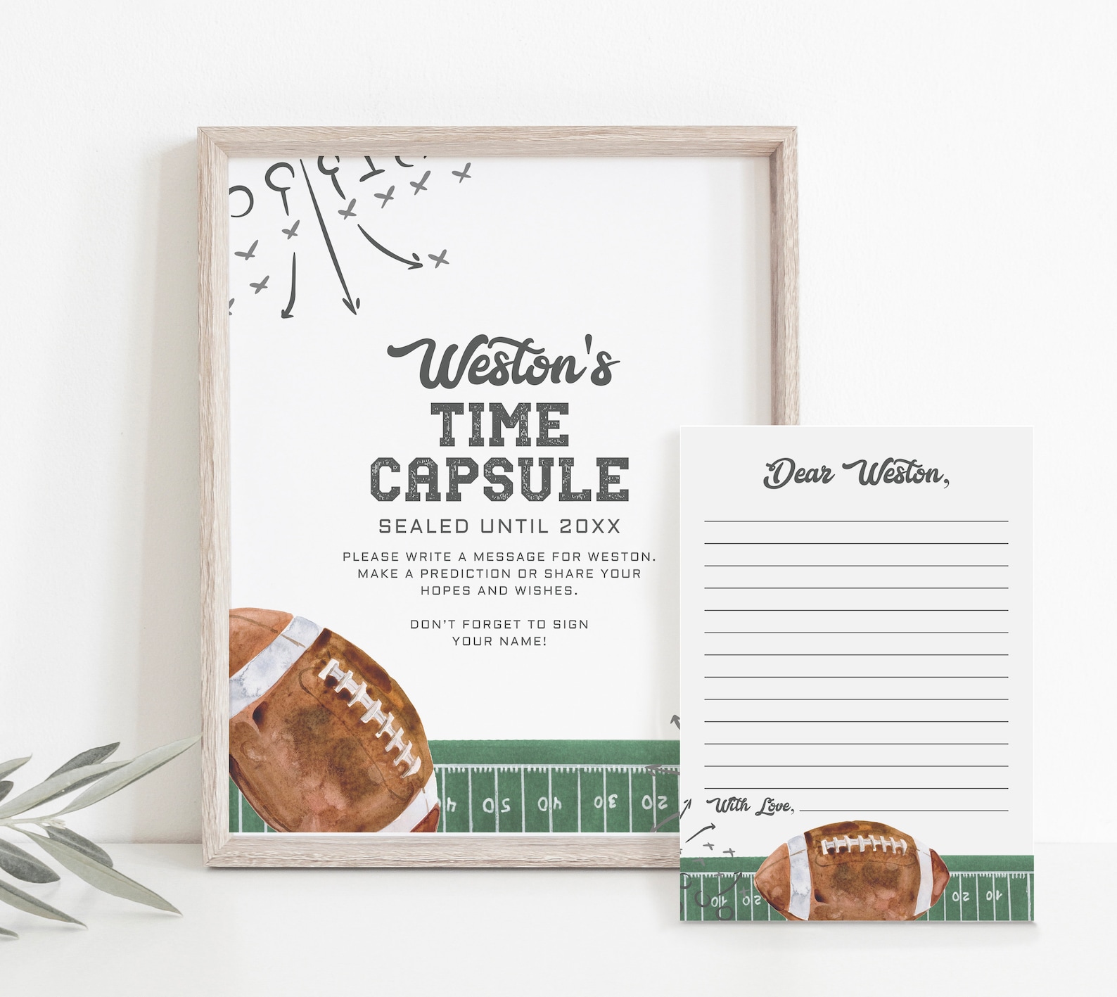 Editable Time Capsule Printable Football First Birthday - Etsy