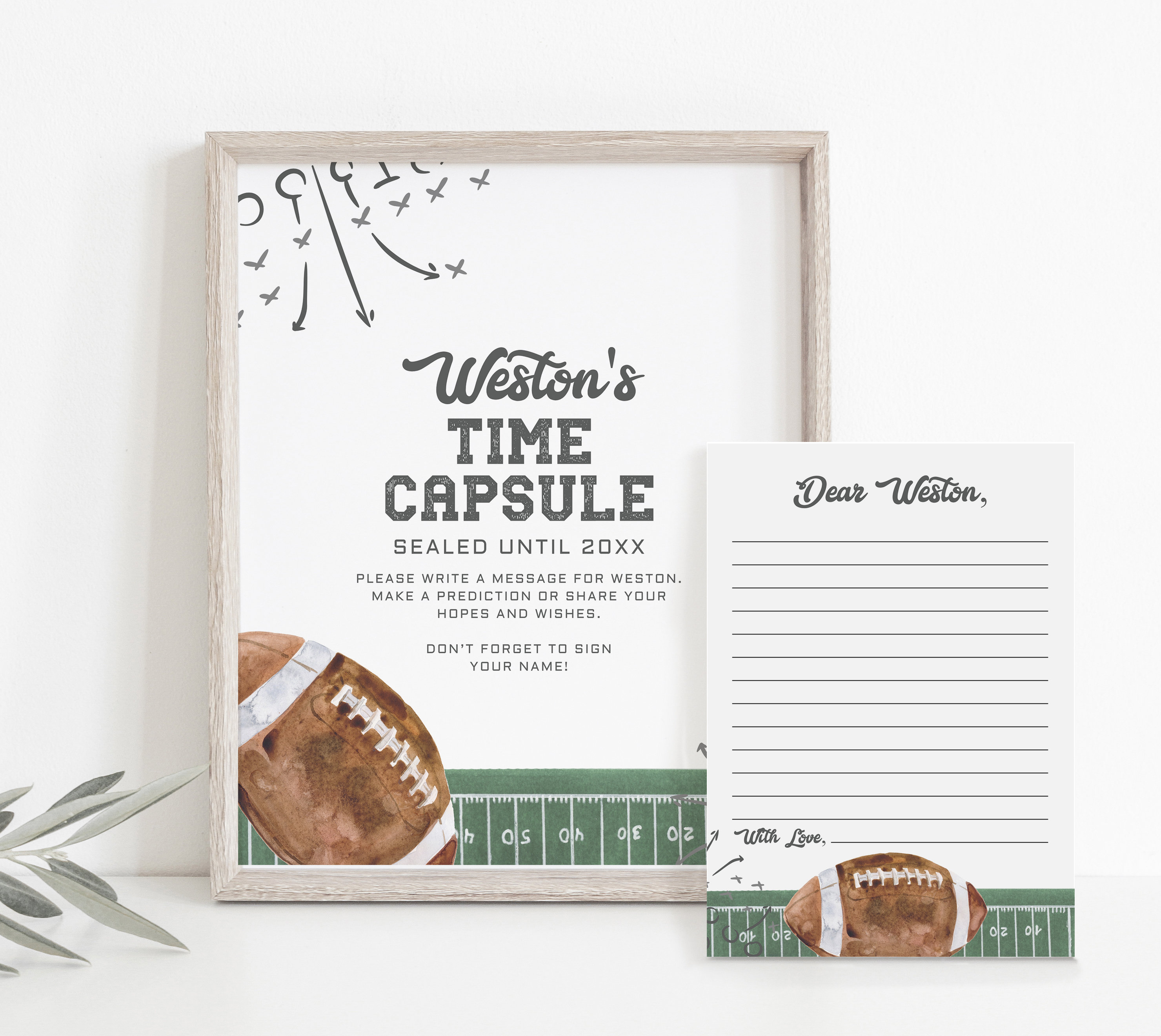 Editable Time Capsule Printable Football First Birthday - Etsy