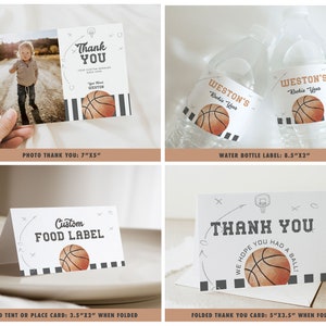 Basketball Printable First Birthday Invitation Bundle, All Star Set ...