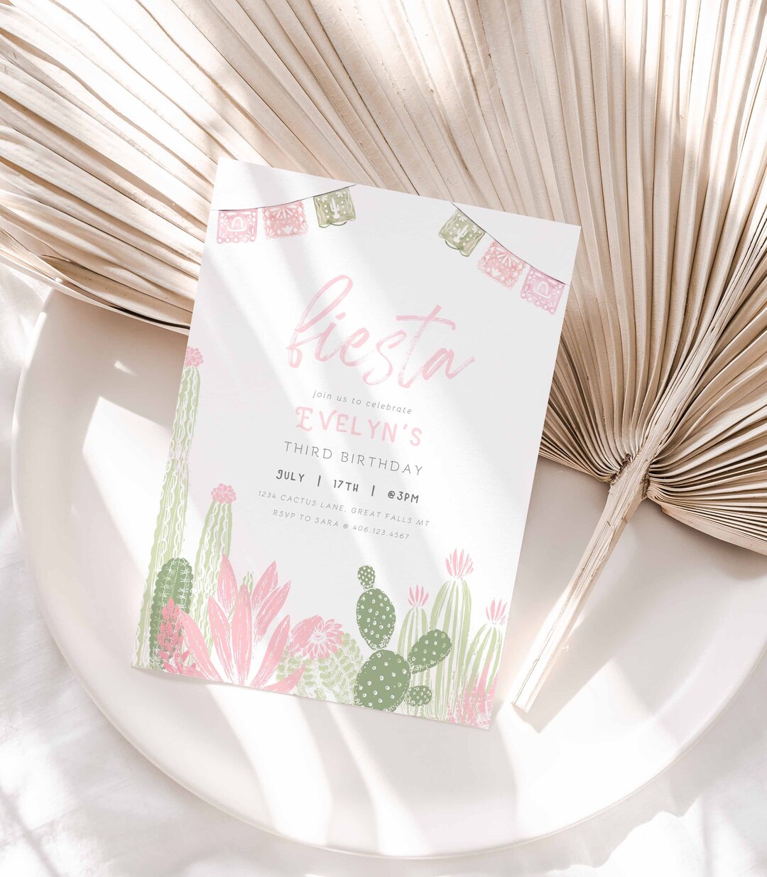 Editable Cactus Fiesta Birthday Invitation, Mexican No Time to 'siesta ...