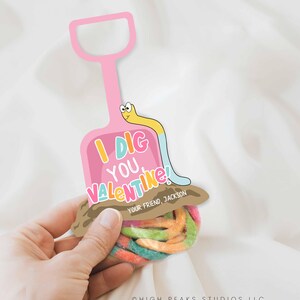 Worm Valentine Cards, Editable I Dig You Valentine, Worm and Fuzzy ...