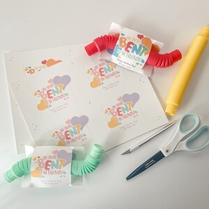 Fidget Pop Tube Valentine Printable, We Were Bent to Be Friends ...