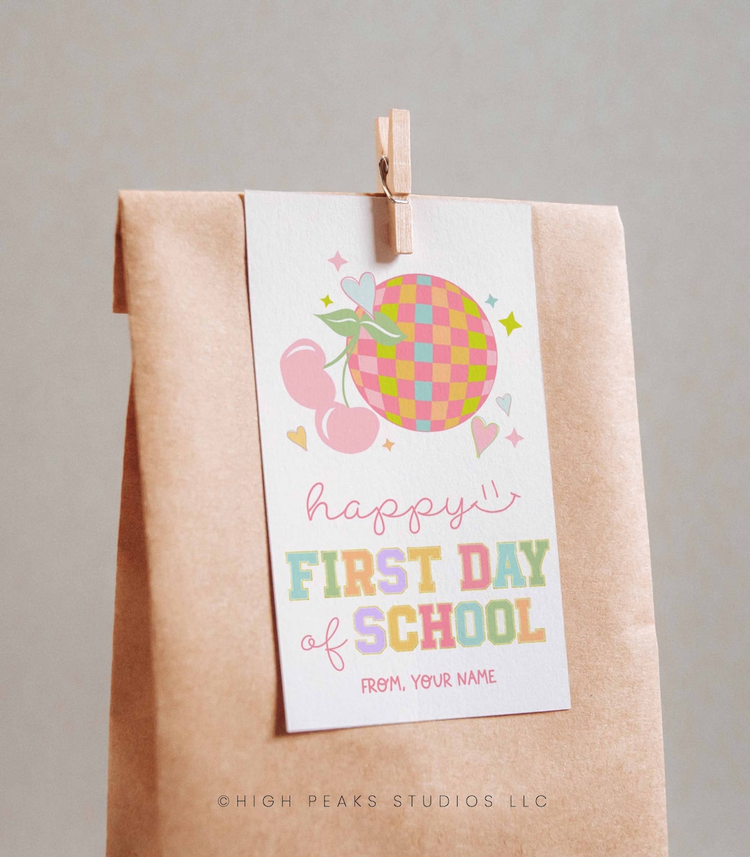 Happy First Day of School Patch Letter Gift Tag, Preppy Era's Teacher ...