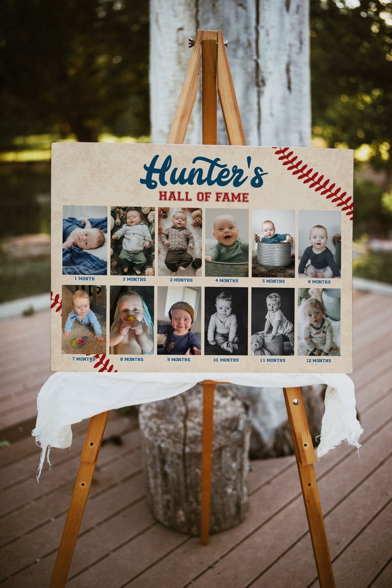 Baseball Monthly Photo Collage Poster Template My First - Etsy