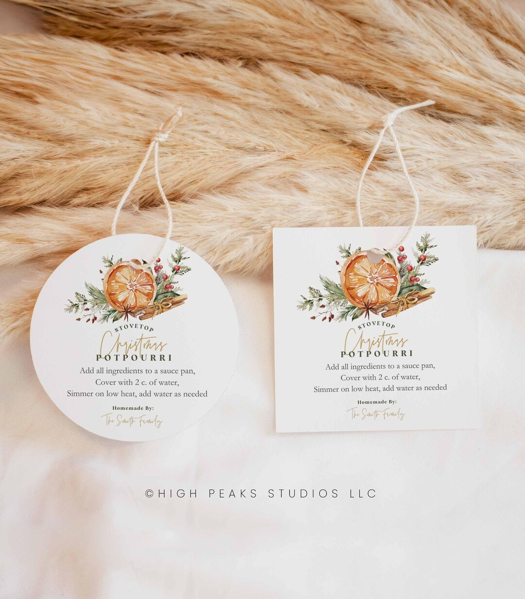 Stovetop Potpourri Christmas Gift Tag Teacher Gift Label Neighbor Gift ...