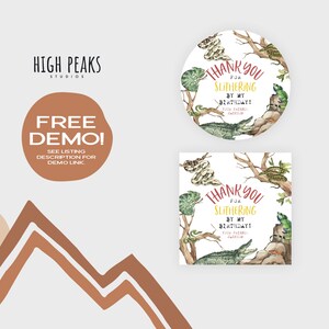 Editable Reptile Favor Tag, Boy Birthday Favor Labels,slithering by ...